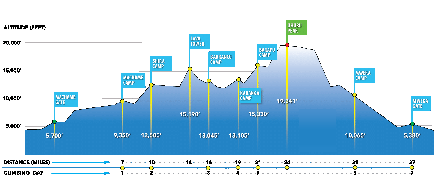 6 Dagen Machame Route Kilimanjaro Klimmen